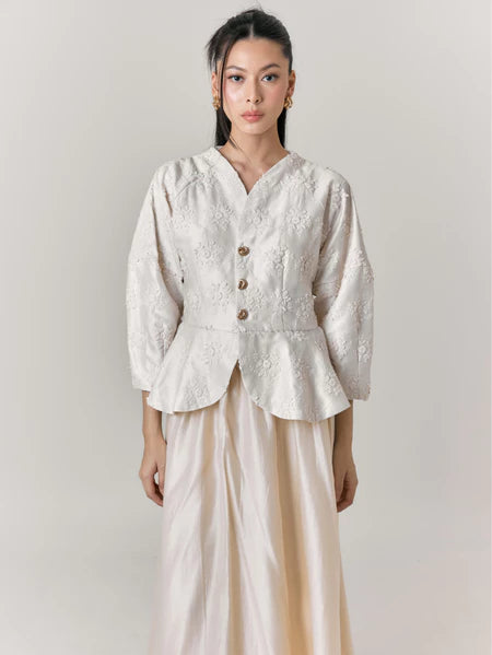 Darya Blouse Oat - Studio Tui – Happy Go Lucky Modest